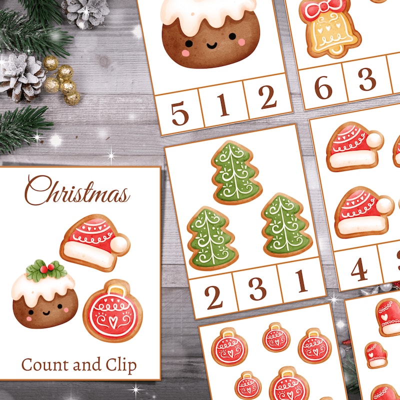 Count and Clip Cards - Etsy