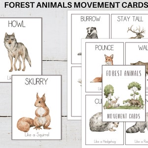 ANIMAL MOVEMENT CARDS Forest Animals Calm Down Activity - Etsy