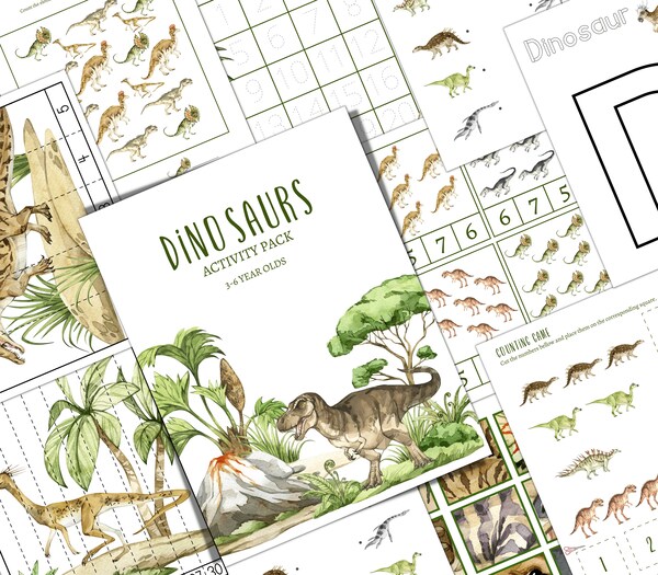 Seven Dinosaurs Felt Board Pattern With SVG File, Easy to Make Set for ...