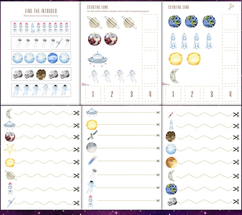 SPACE Pre-k and K Activity Pack, Homeschool, Digital, INSTANT DOWNLOAD ...