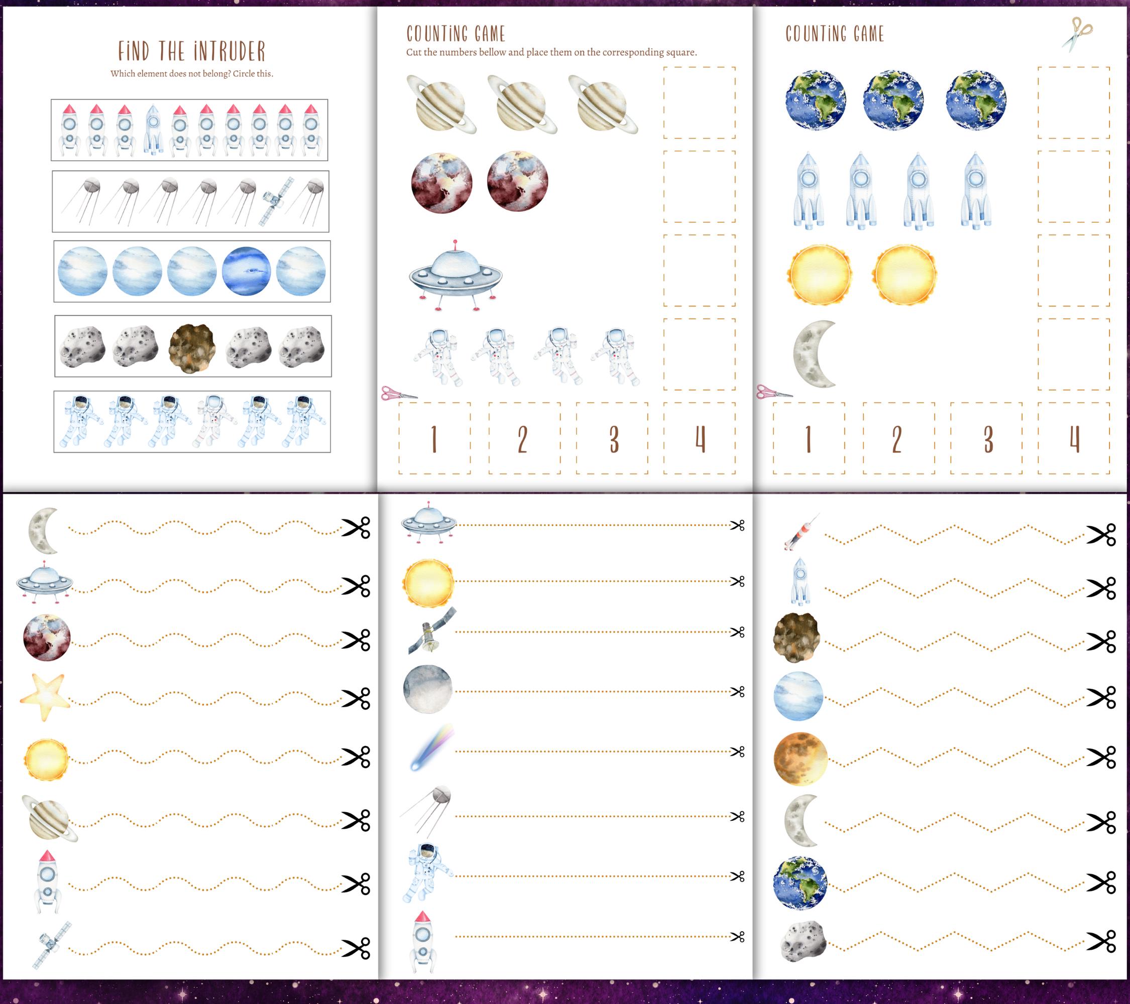 SPACE Pre-k and K Activity Pack, Homeschool, Digital, INSTANT DOWNLOAD ...
