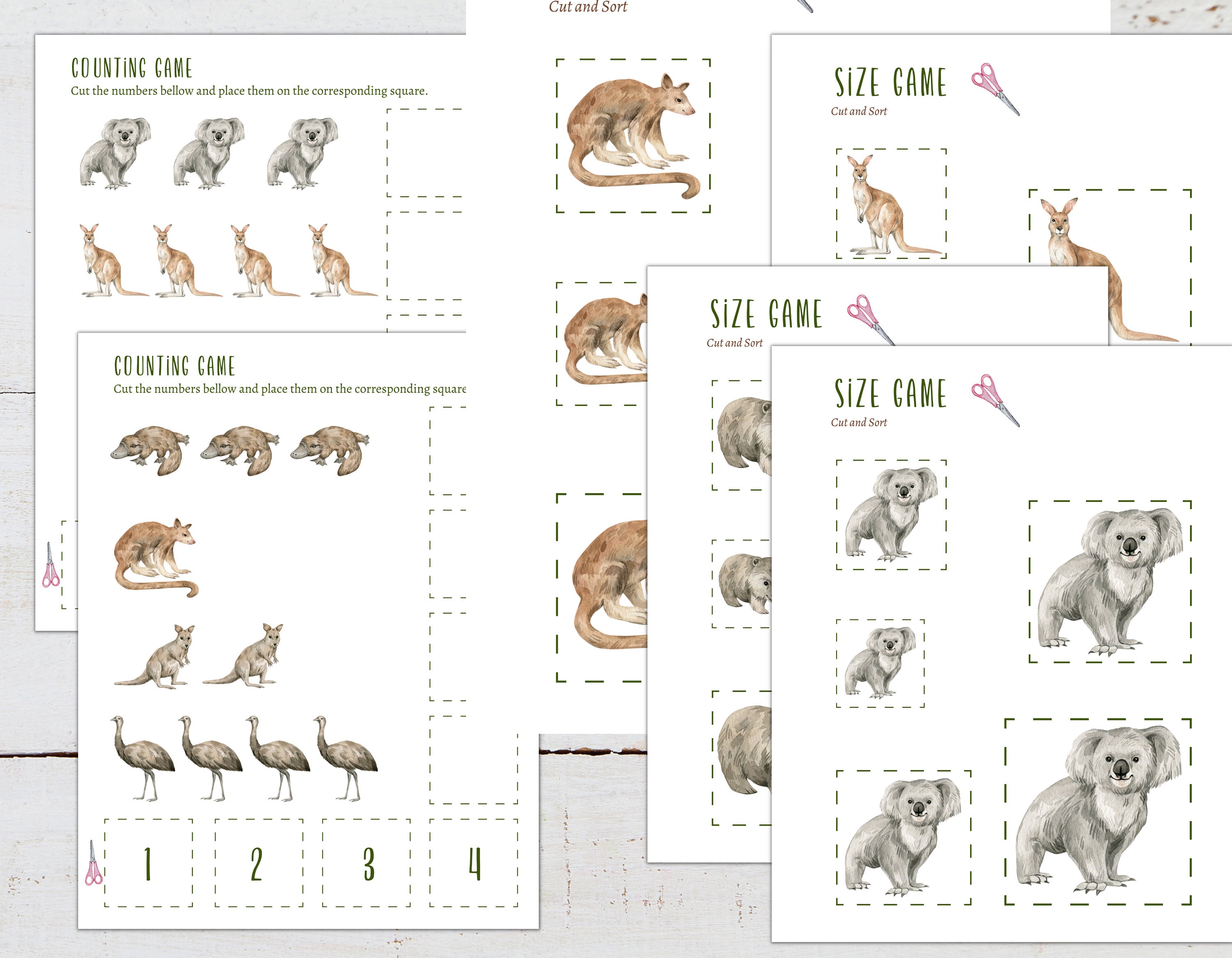 AUSTRALIAN Animals Pre-k and K Activity Pack Homeschool - Etsy