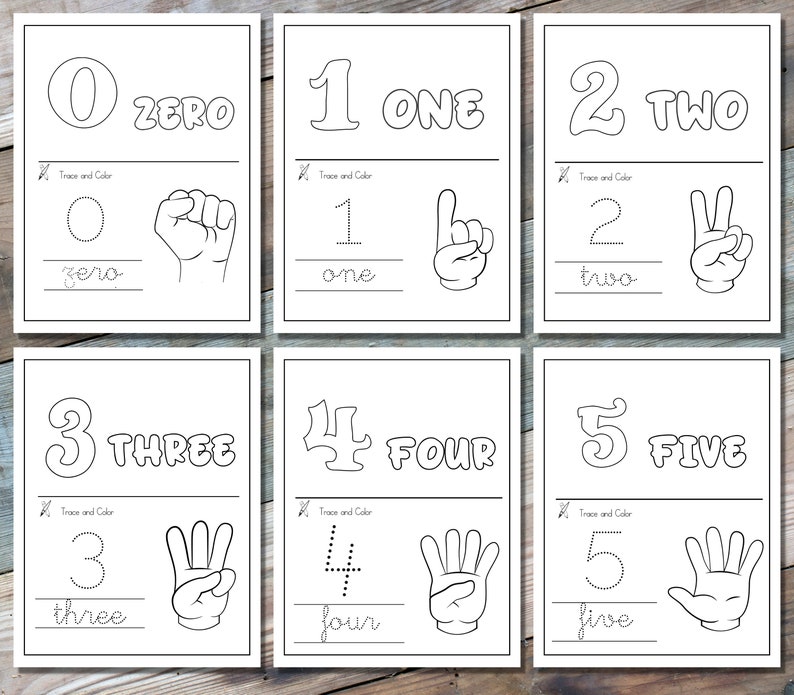NUMBER Coloring and Tracing Worksheets, 0 to 10 Counting, Preschool ...