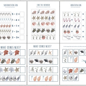 OCEAN Animals Pre-k and K Activity Pack, Homeschool, Digital, INSTANT ...