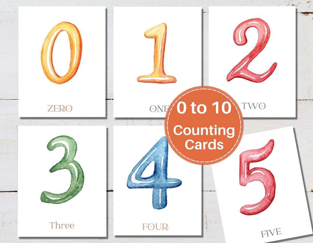 NUMBER Cards, 0 to 10 Counting, Toddler Activity, Printable, Instant ...