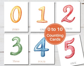NUMBER Cards 1 to 10 Counting Toddler Activity Printable - Etsy