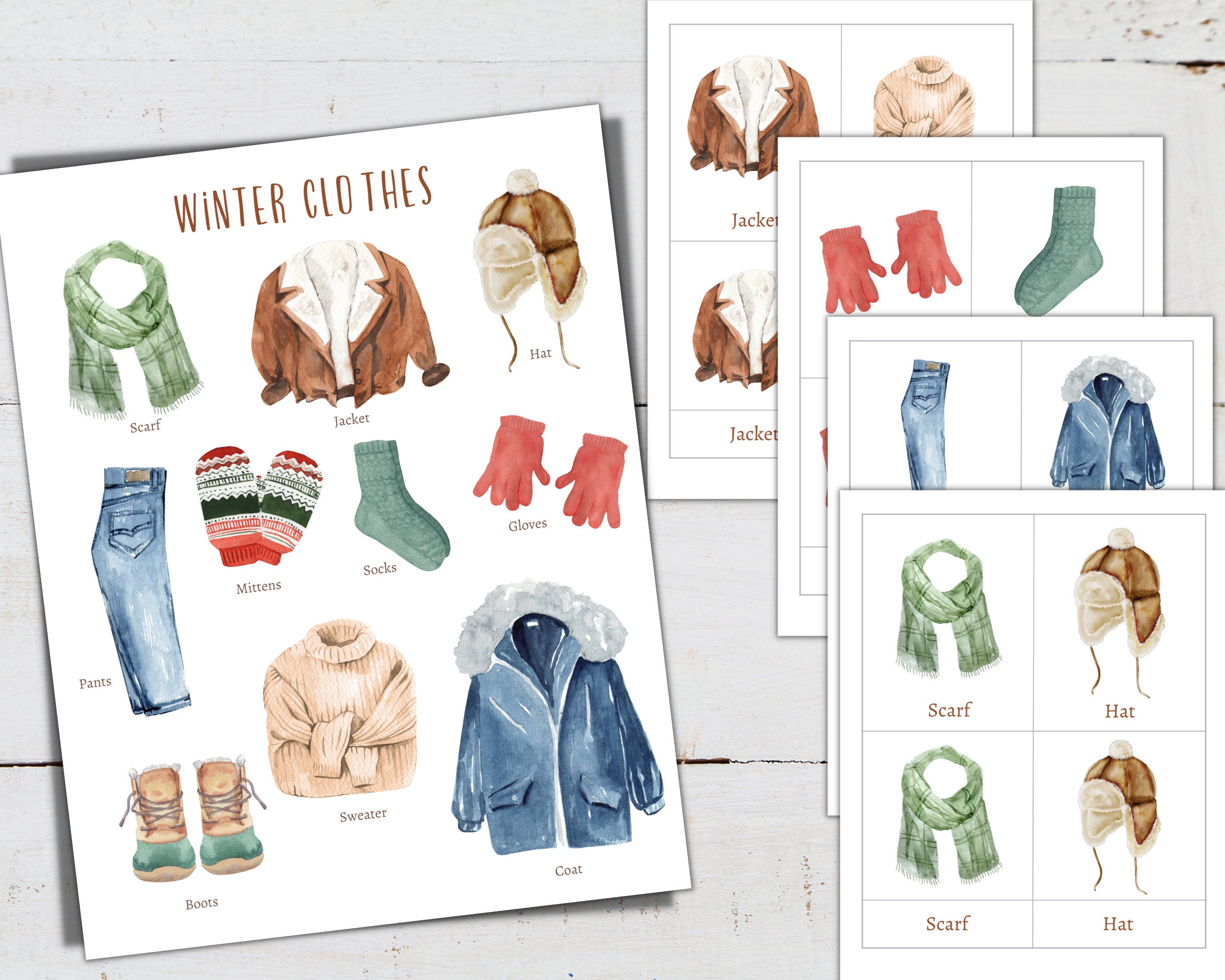 WINTER CLOTHES Pre-k and K Activity Pack, Homeschool, Digital, Instant ...