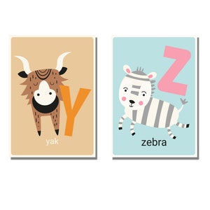 Animal ABC Flash Cards, Mini-poster | Animal Flash Cards | Learning ...