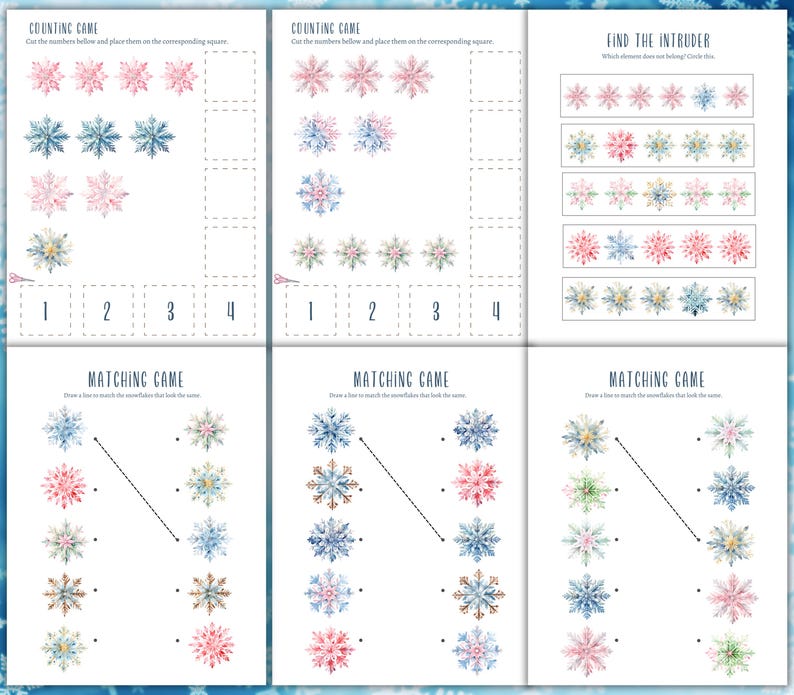 SNOWFLAKES Pre-k and K Activity Pack, Homeschool, Digital, Instant ...
