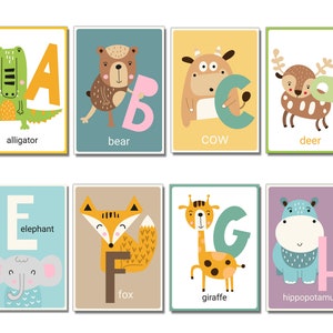 Animal ABC Flash Cards, Mini-poster | Animal Flash Cards | Learning ...