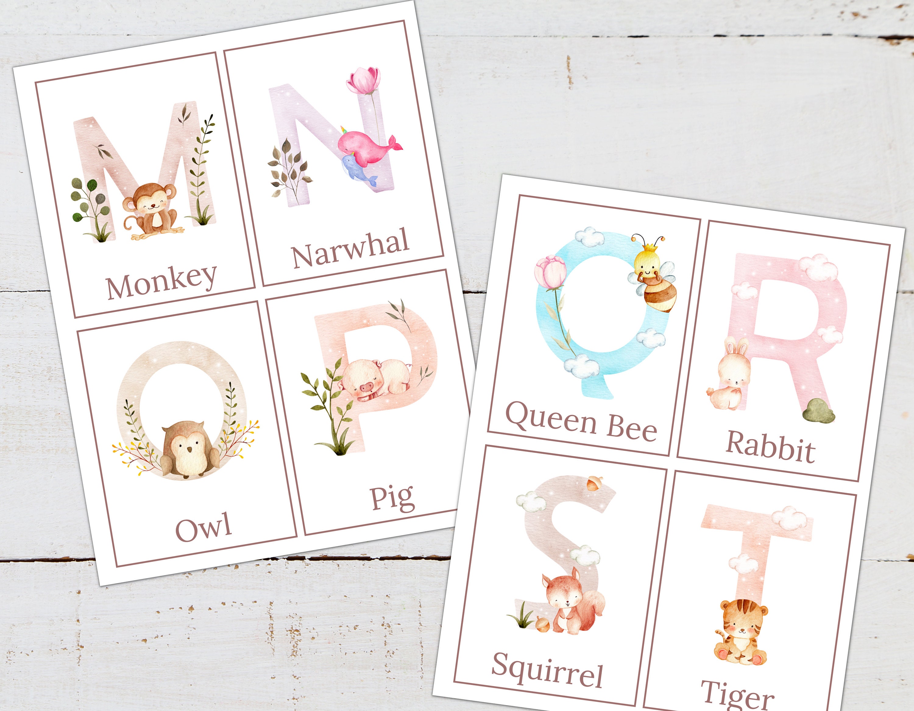 Animal ABC Flash Cards Animal Flash Cards Learning Cards Digital ...