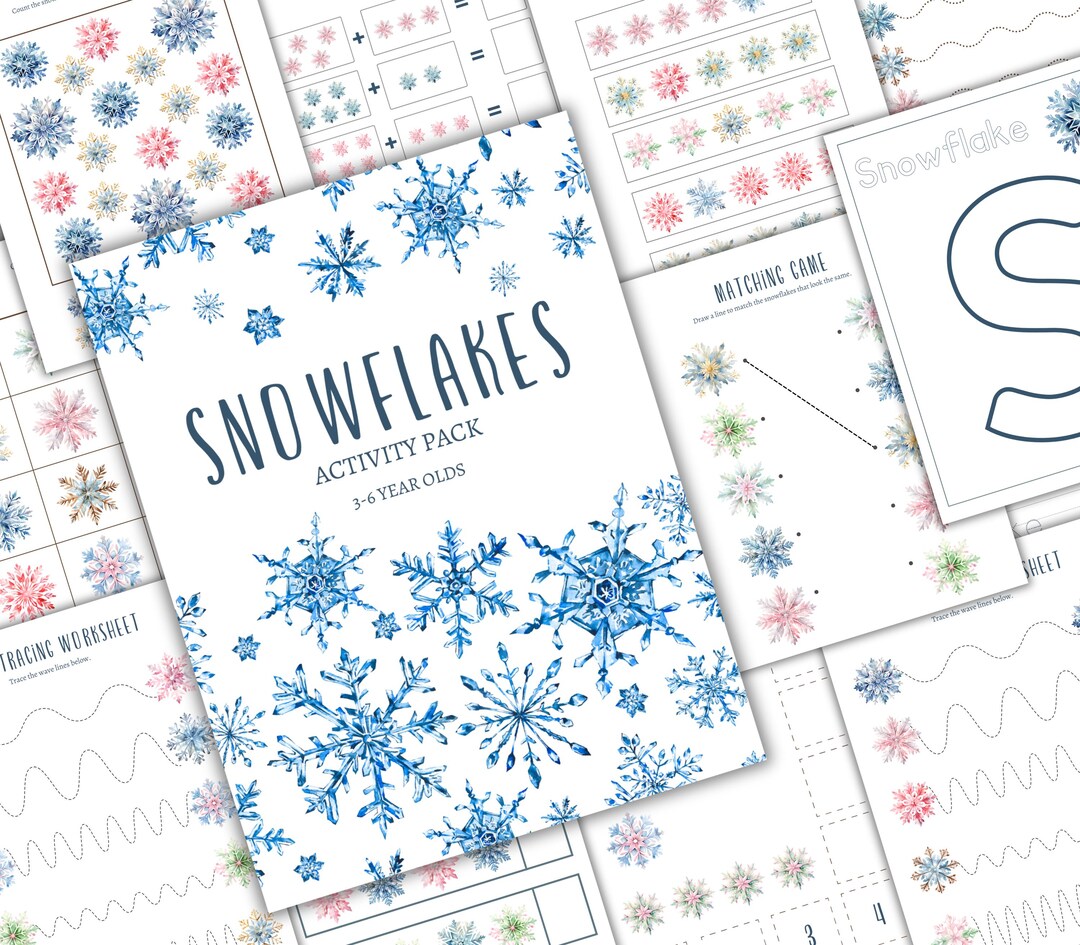 SNOWFLAKES Pre-k and K Activity Pack, Homeschool, Digital, Instant ...