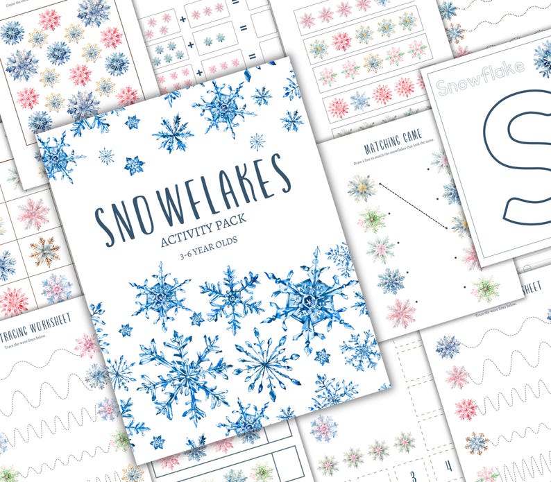 SNOWFLAKES Pre-k and K Activity Pack, Homeschool, Digital, Instant ...