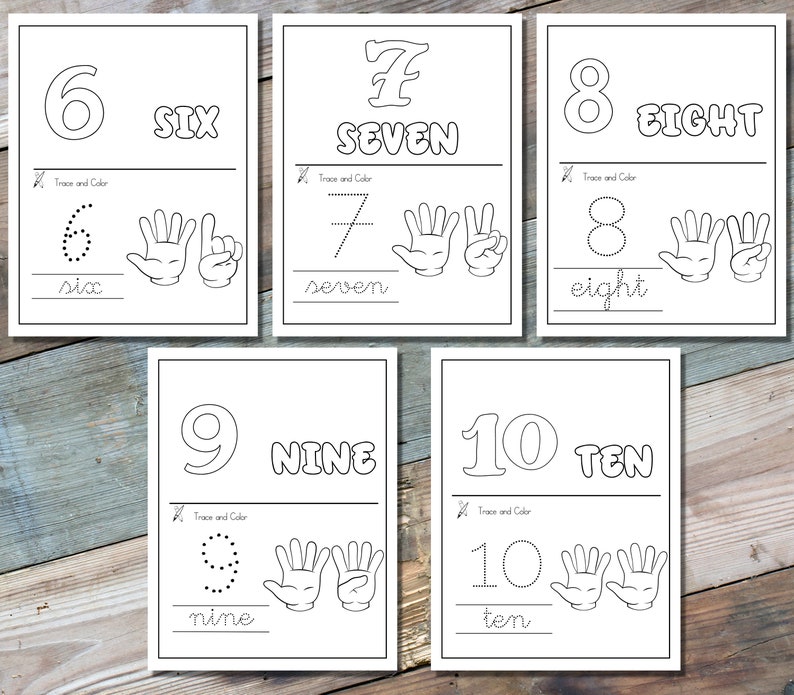 NUMBER Coloring and Tracing Worksheets, 0 to 10 Counting, Preschool ...
