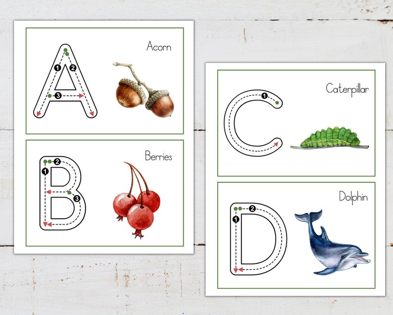 ABC Tracing Cards, A to Z Tracing, Instant Download - Etsy