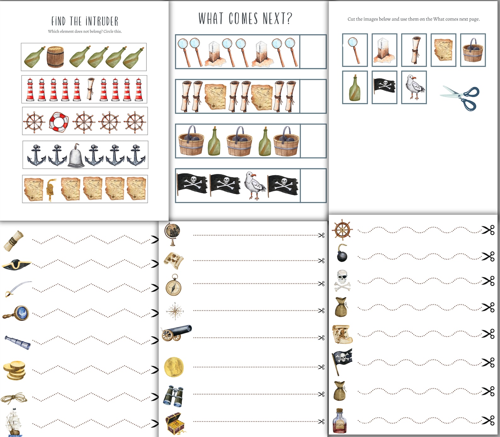 PIRATE Pre-k and K Activity Pack, Homeschool, Digital, Instant DOWNLOAD ...