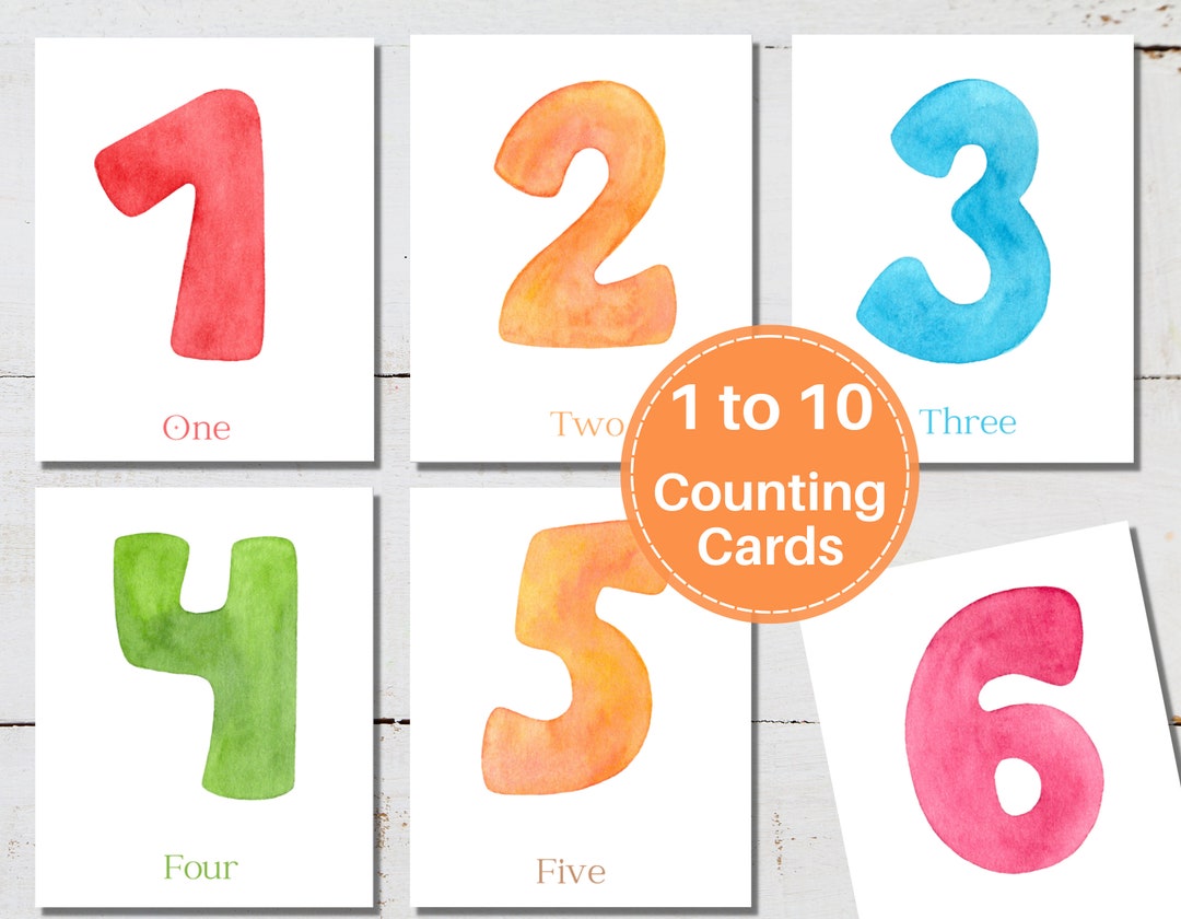 NUMBER Cards, 1 to 10 Counting, Toddler Activity, Printable, Instant ...