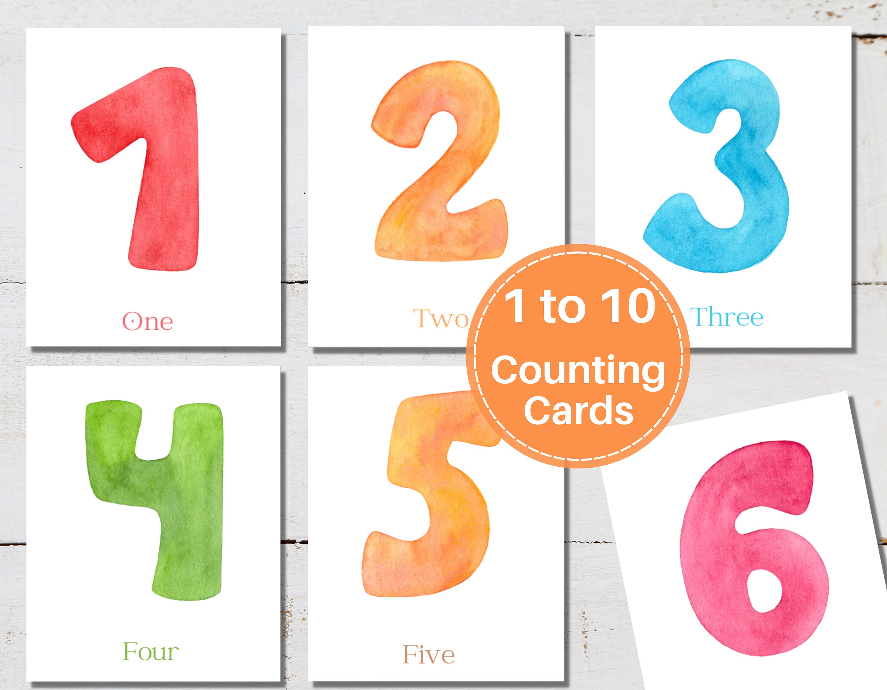 NUMBER Cards, 1 to 10 Counting, Toddler Activity, Printable, Instant ...
