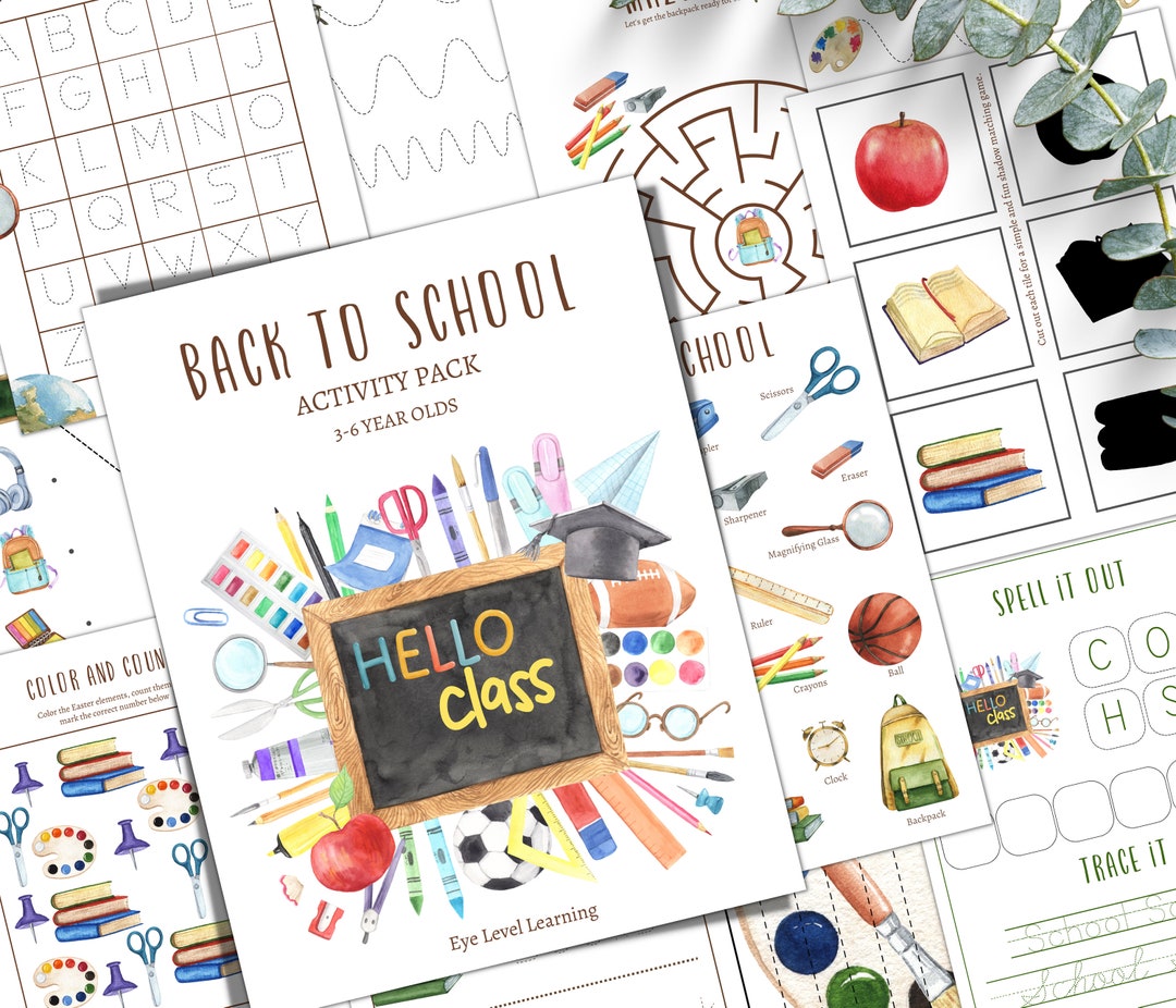 BACK TO SCHOOL Pre-k and K Activity Pack, Homeschool, Digital, Instant ...