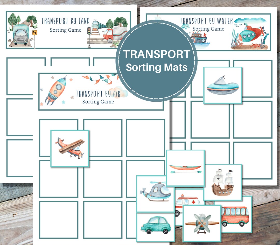 TRANSPORTATION Means Sorting Mats, Montessori, Toddler Activity ...
