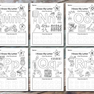 ABC Coloring and Tracing Worksheets, A to Z, Capital and Lowercase ...