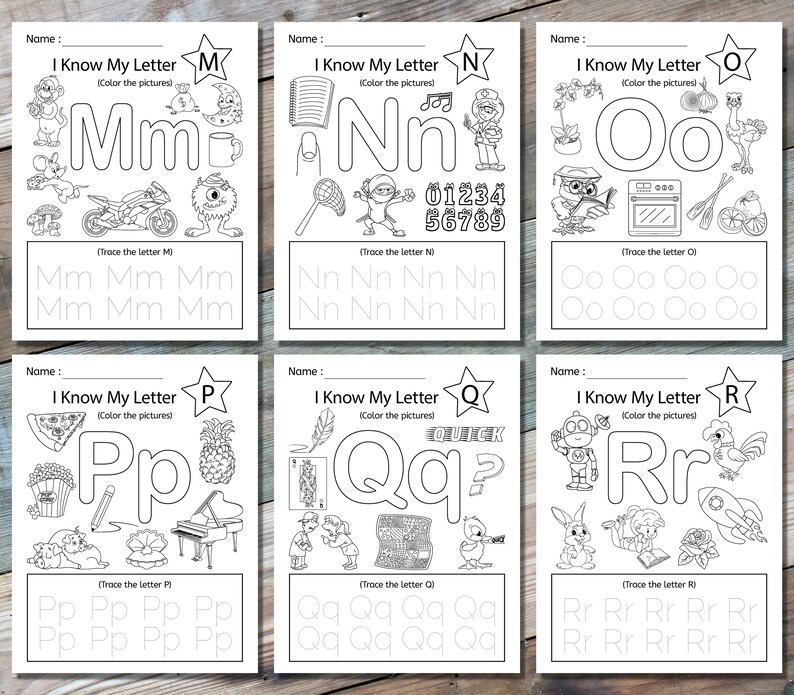 ABC Coloring and Tracing Worksheets, A to Z, Capital and Lowercase ...