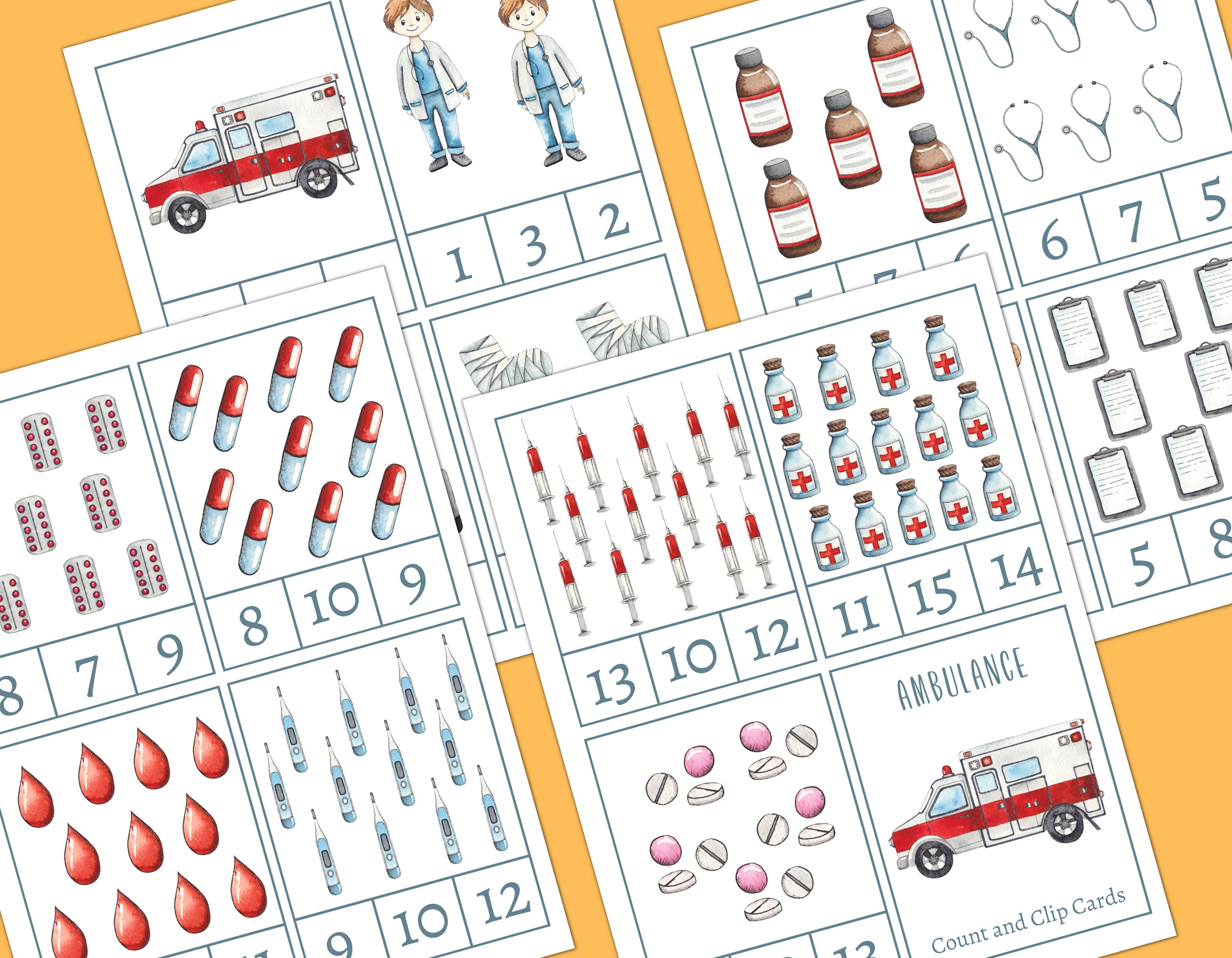 AMBULANCE Pre-k and K Activity Pack, Homeschool, Digital, Instant ...