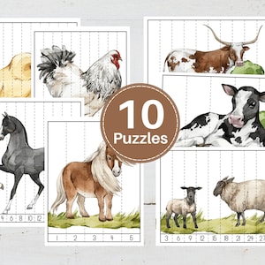 Farm Animals Activities, Poster, 3-part Cards, Puzzles, Pattern Match ...