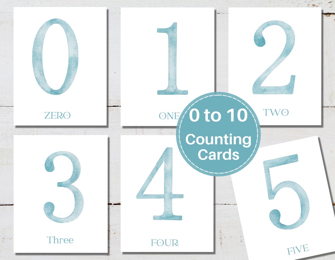 NUMBER Cards, 0 to 10 Counting, Toddler Activity, Printable, Instant ...