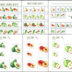 FRUIT & VEGGIES Pre-k and K Activity Pack, Homeschool, Digital, Instant ...