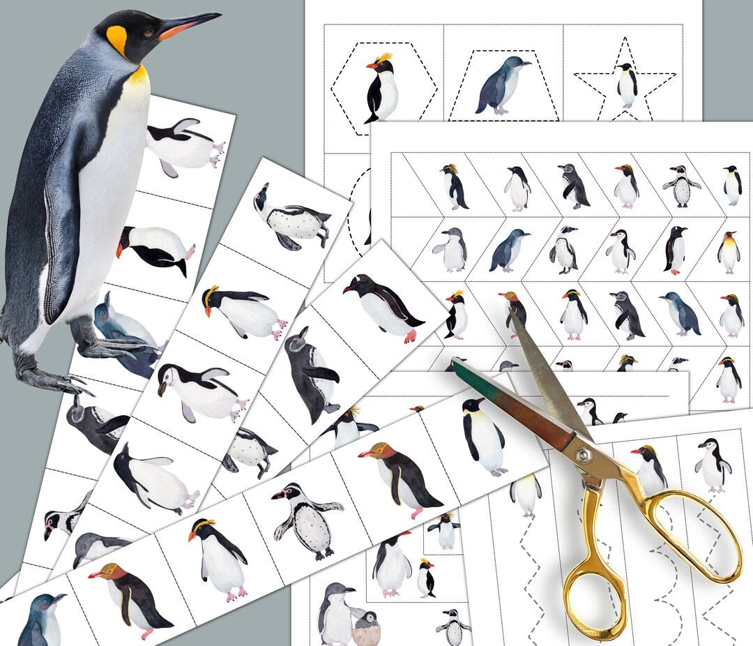 PENGUINS Cutting Strips, Scissor Practice, Preschool Printable ...