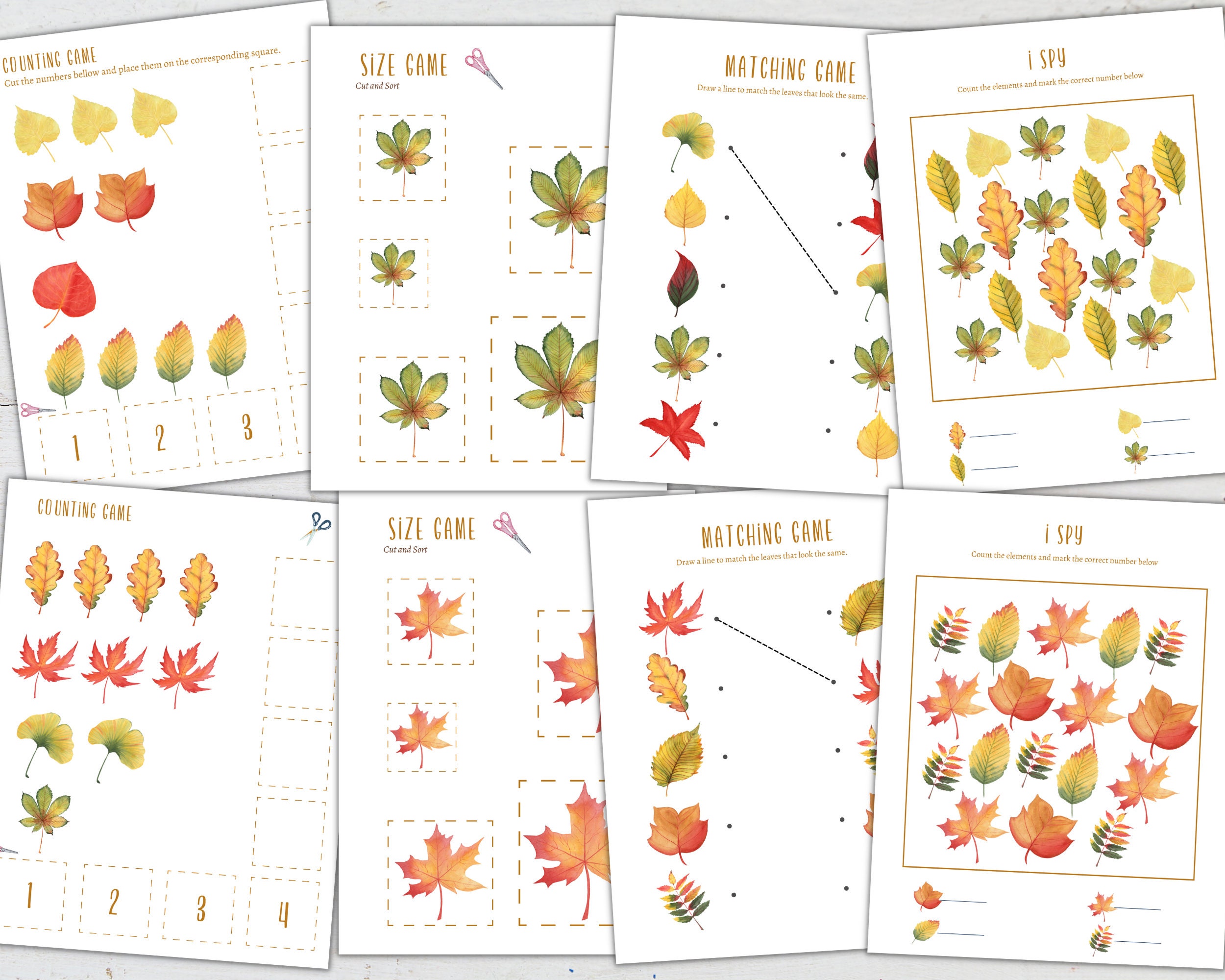 AUTUMN LEAVES Pre-k and K Activity Pack, Homeschool, Digital, Instant ...
