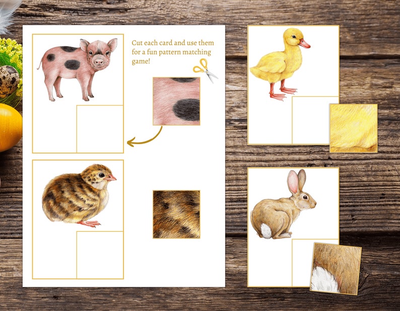 Farm Animals BUNDLE Poster 3-part Cards Puzzles Pattern - Etsy
