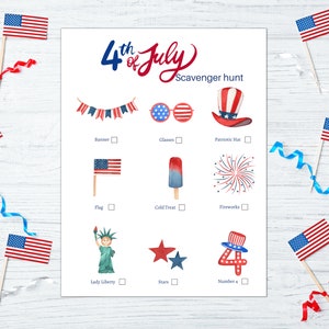 4th of July Scavenger Hunt for Kids, Printable, -instant Download - Etsy
