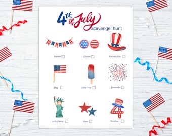4th of July Neighborhood Scavenger Hunt, 4th of July Printable, 4th of ...