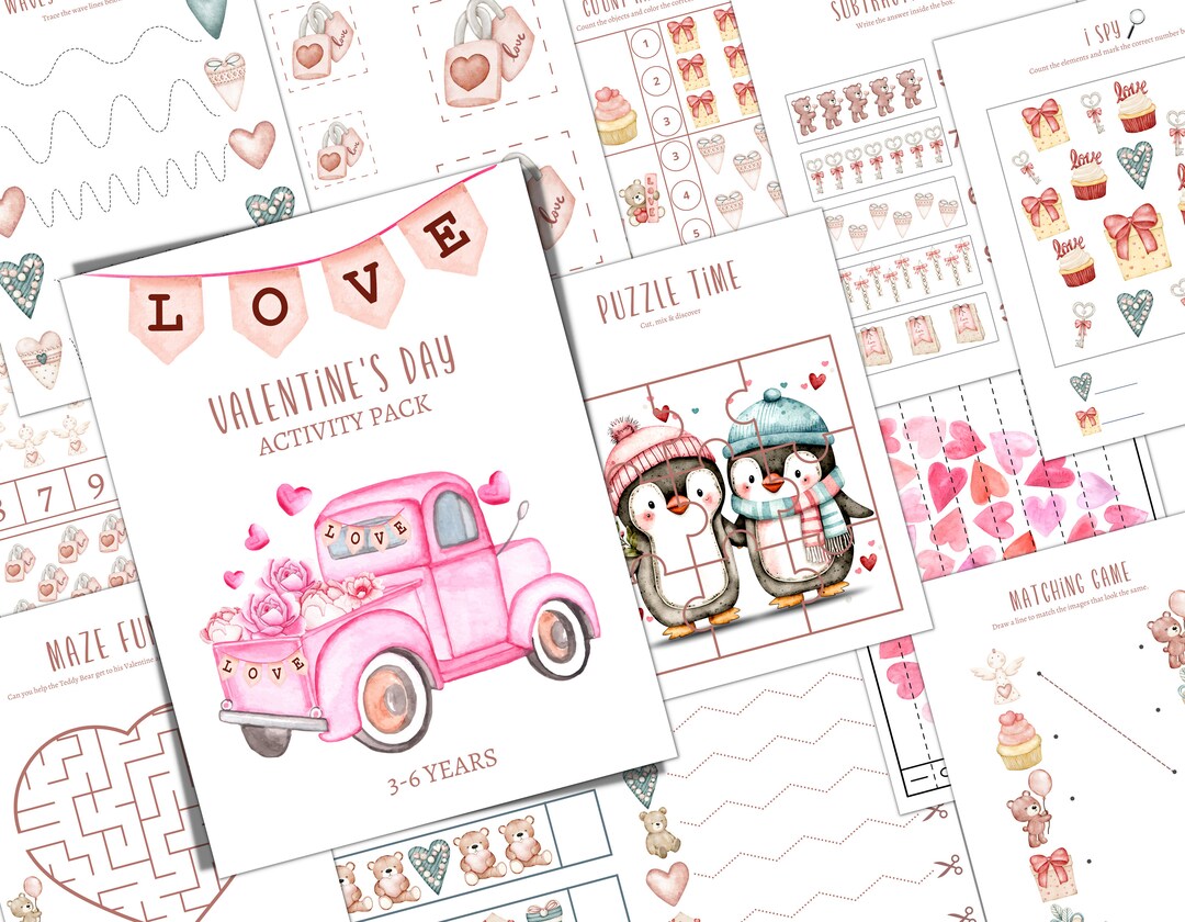 VALENTINE Pre-k and K Activity Pack, Homeschool, Digital, INSTANT ...