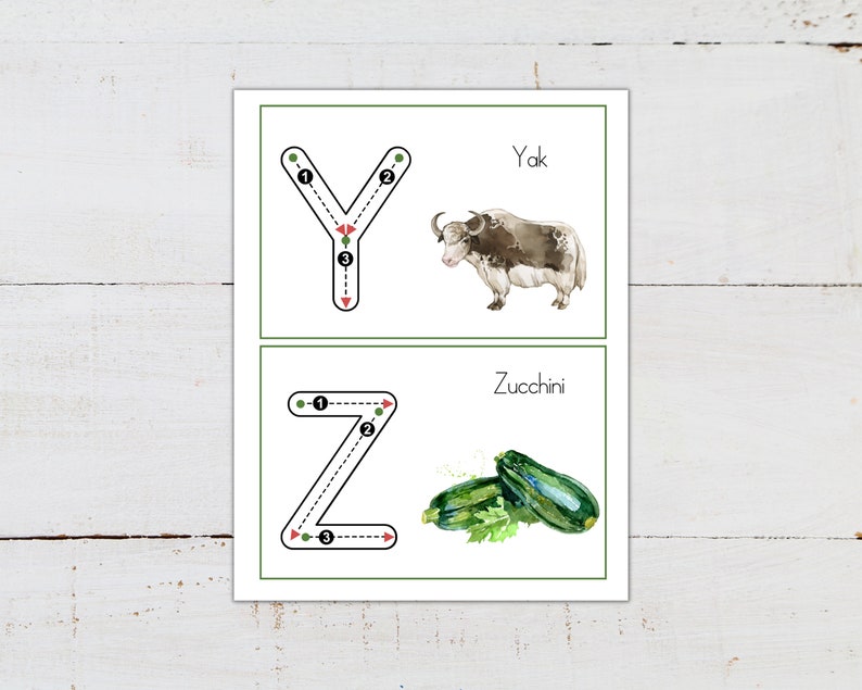 ABC Tracing Cards, A to Z Tracing, Instant Download - Etsy