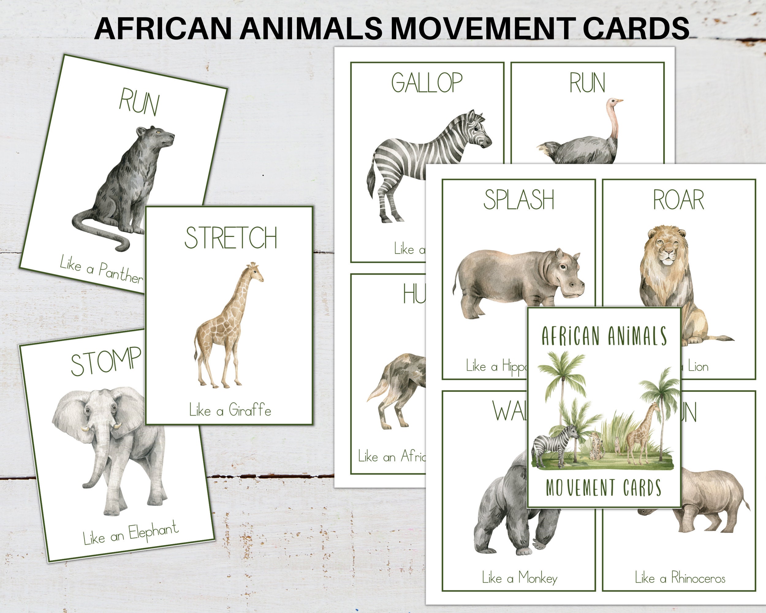 AFRICAN Animals Pre-k and K Activity Pack, Homeschool, Digital, INSTANT ...