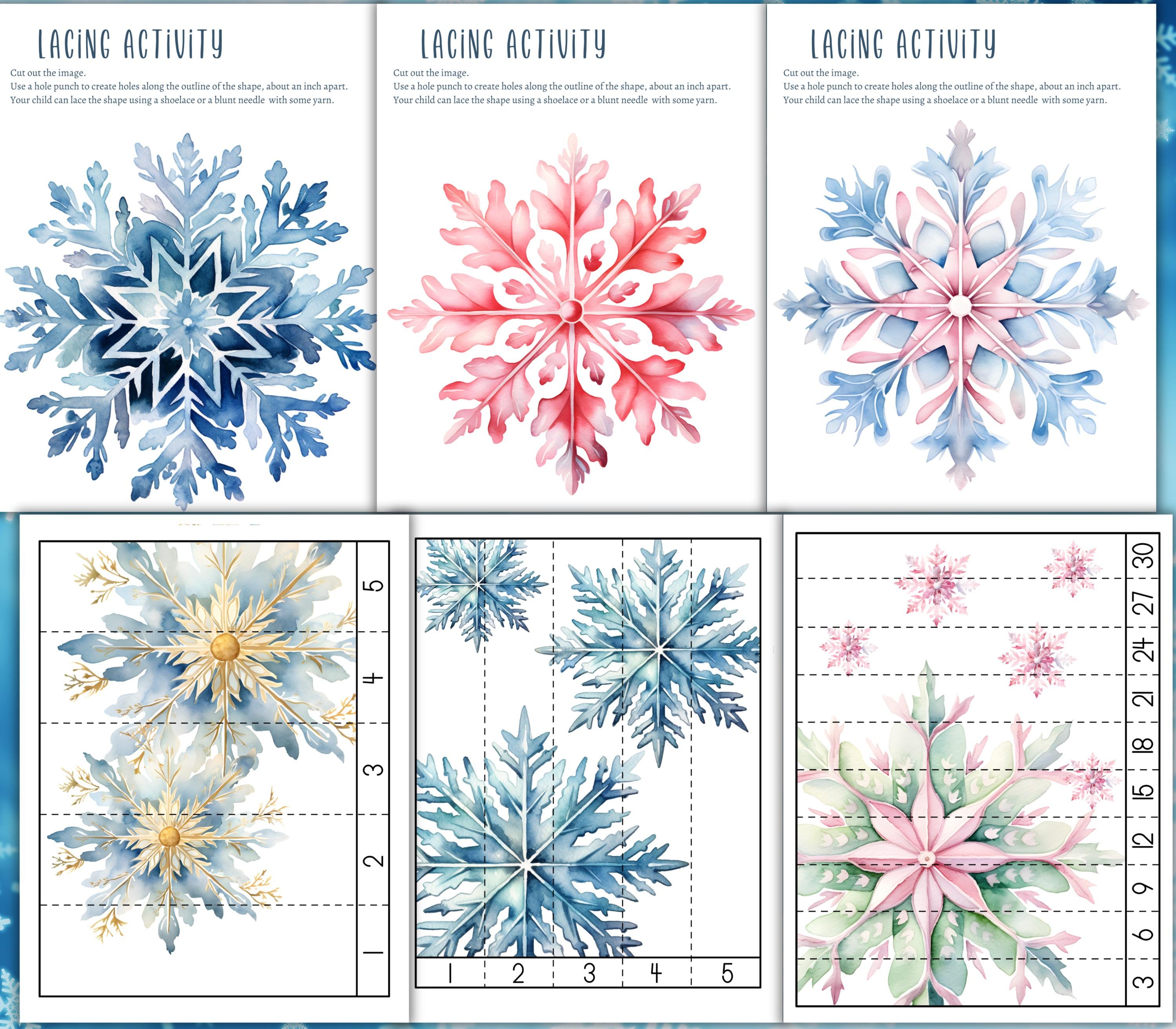 SNOWFLAKES Pre-k and K Activity Pack, Homeschool, Digital, Instant ...