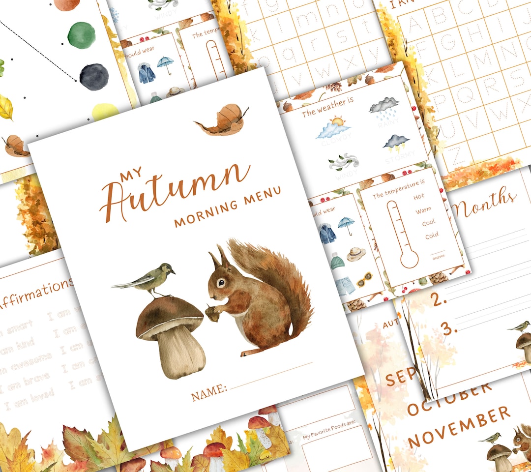 AUTUMN/FALL MORNING Menu, Homeschool Printables, Instant Download - Etsy