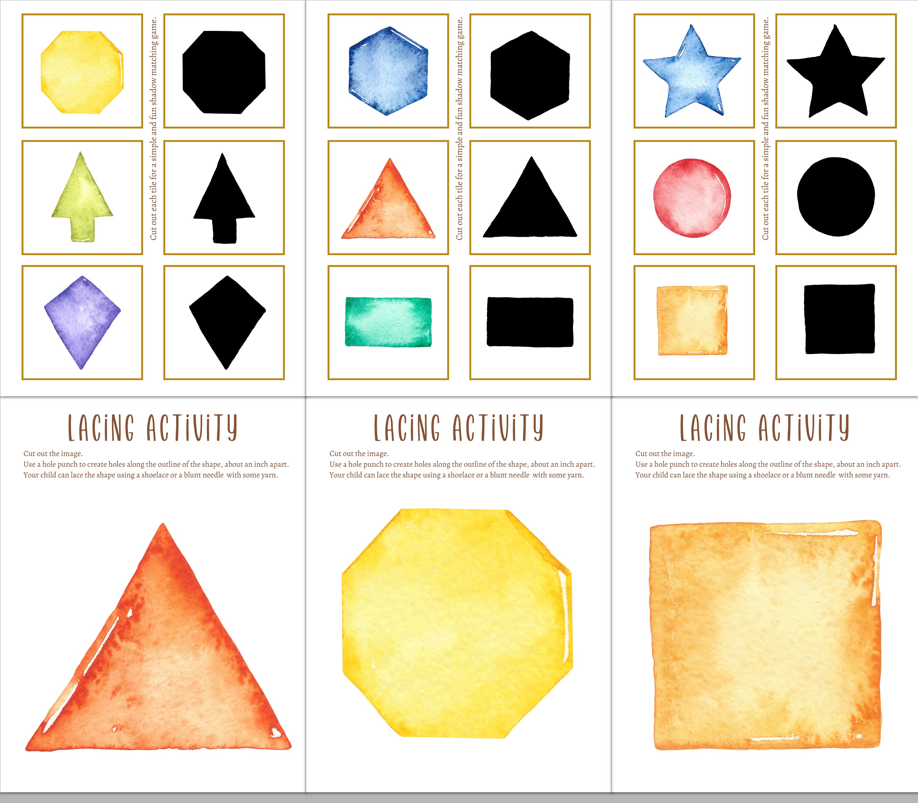 SHAPES Pre-k and K Activity Pack Homeschool Digital Instant - Etsy