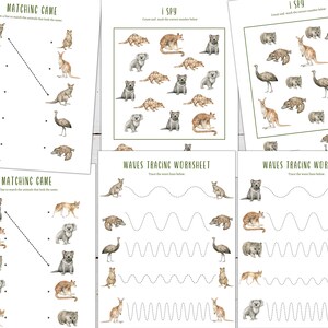AUSTRALIAN Animals Pre-k and K Activity Pack, Homeschool, Digital ...