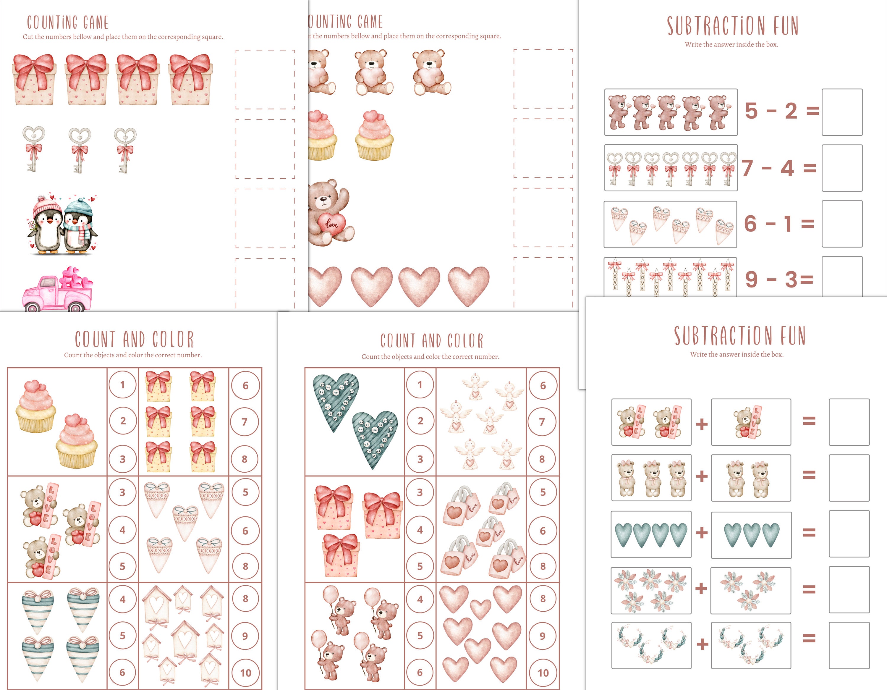 VALENTINE Pre-k and K Activity Pack Homeschool Digital - Etsy