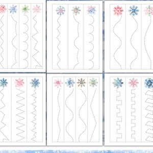 SNOWFLAKES Cutting Strips, Scissor Practice, Preschool Printable ...