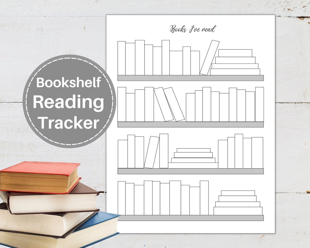 Shelf With Empty Books, Write in Book Shelf, Printable Reading Tracker ...