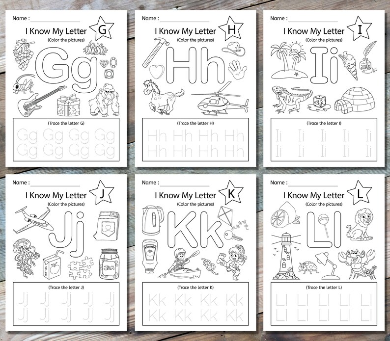 ABC Coloring and Tracing Worksheets, A to Z, Capital and Lowercase ...