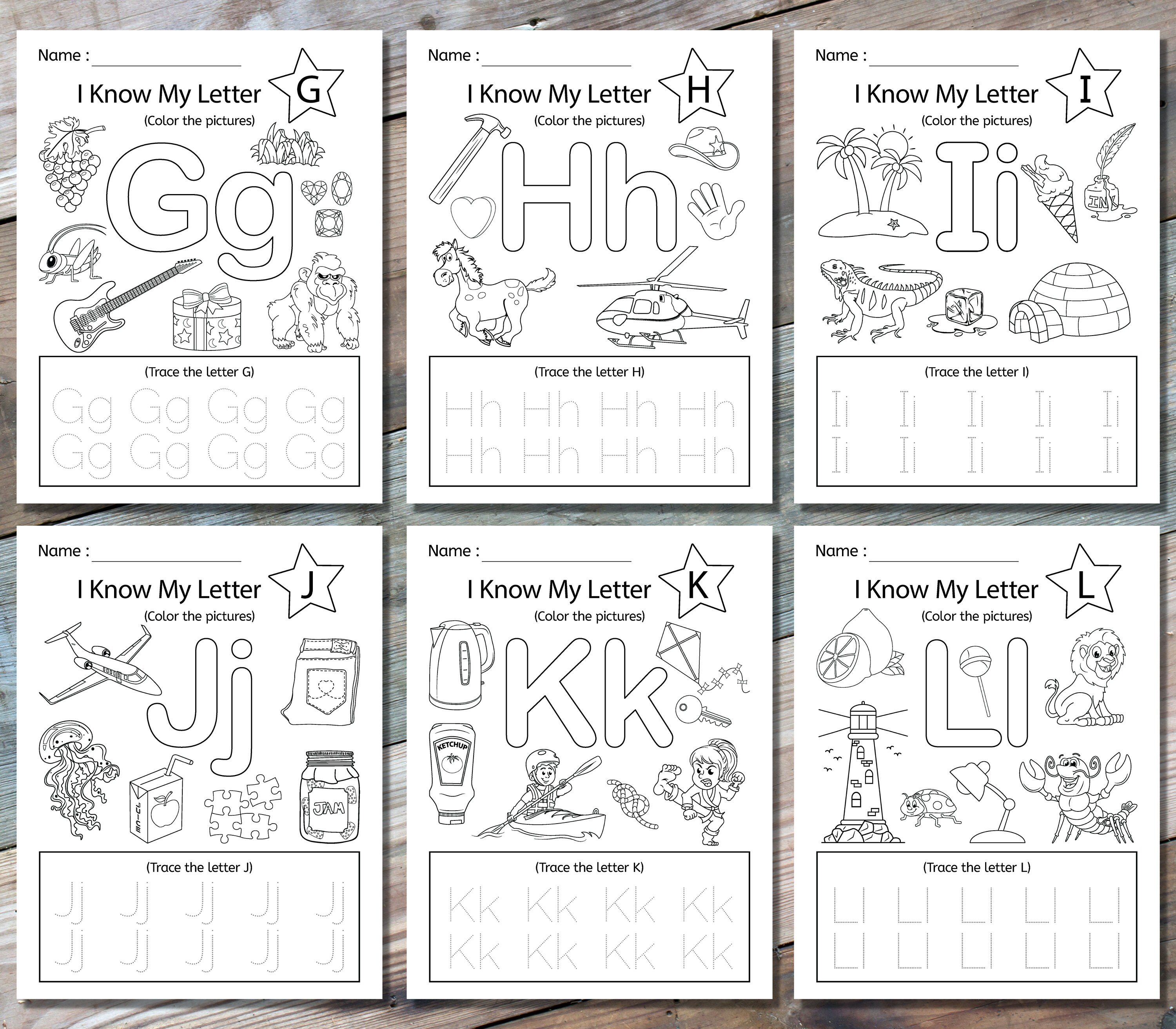 ABC Coloring and Tracing Worksheets, A to Z, Capital and Lowercase ...