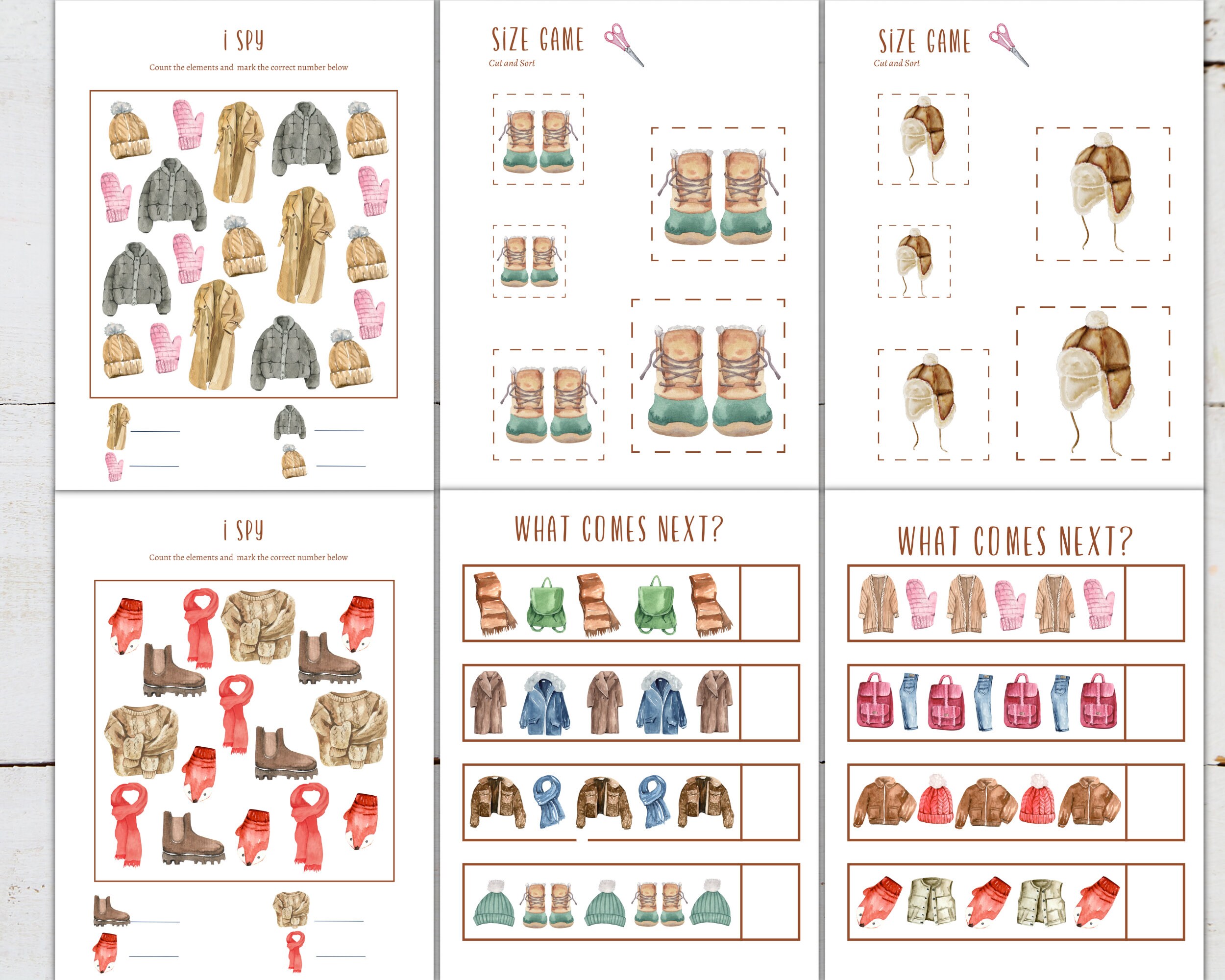 WINTER CLOTHES Pre-k and K Activity Pack, Homeschool, Digital, Instant ...