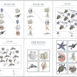 OCEAN Animals Pre-k and K Activity Pack, Homeschool, Digital, INSTANT ...