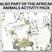 ANIMAL MOVEMENT CARDS, African Animals, Calm Down Activity, Kids ...